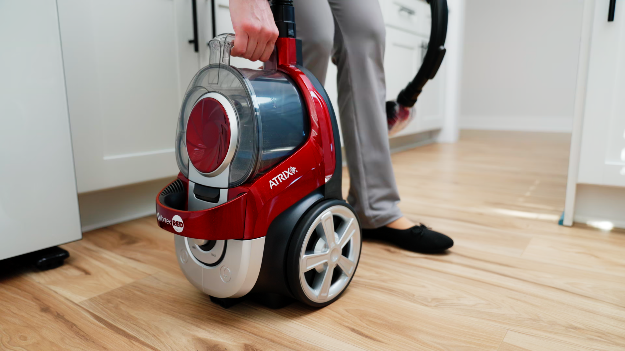 Vortex Red Bagless HEPA Canister Vacuum - Atrix